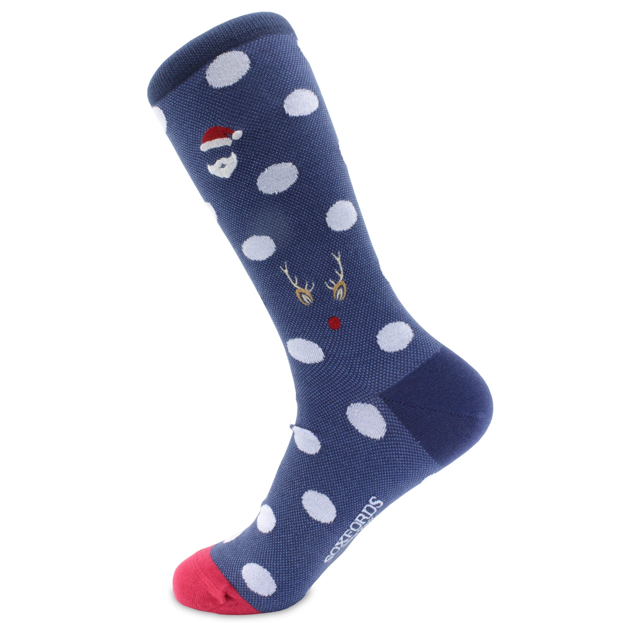 Men's "Rudolph", Santa & Reindeer Embroidered Socks by Soxfords