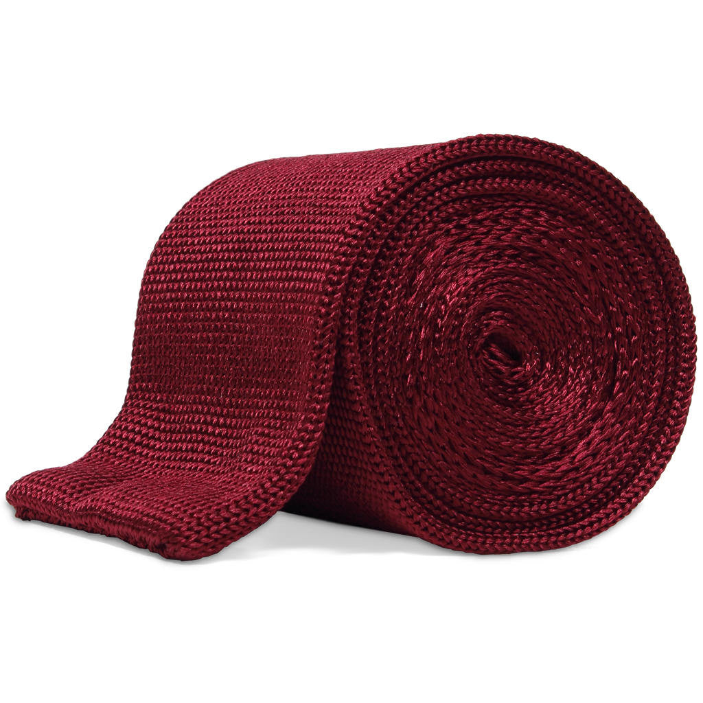 Burgundy Red Silk Knit Tie by Soxfords