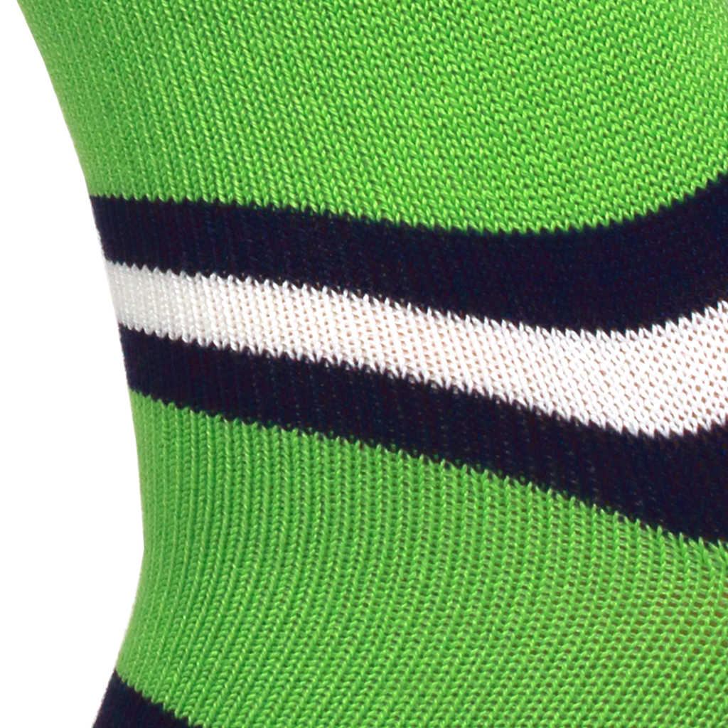 Men's Bright Green with Navy Stripes Socks by Soxfords