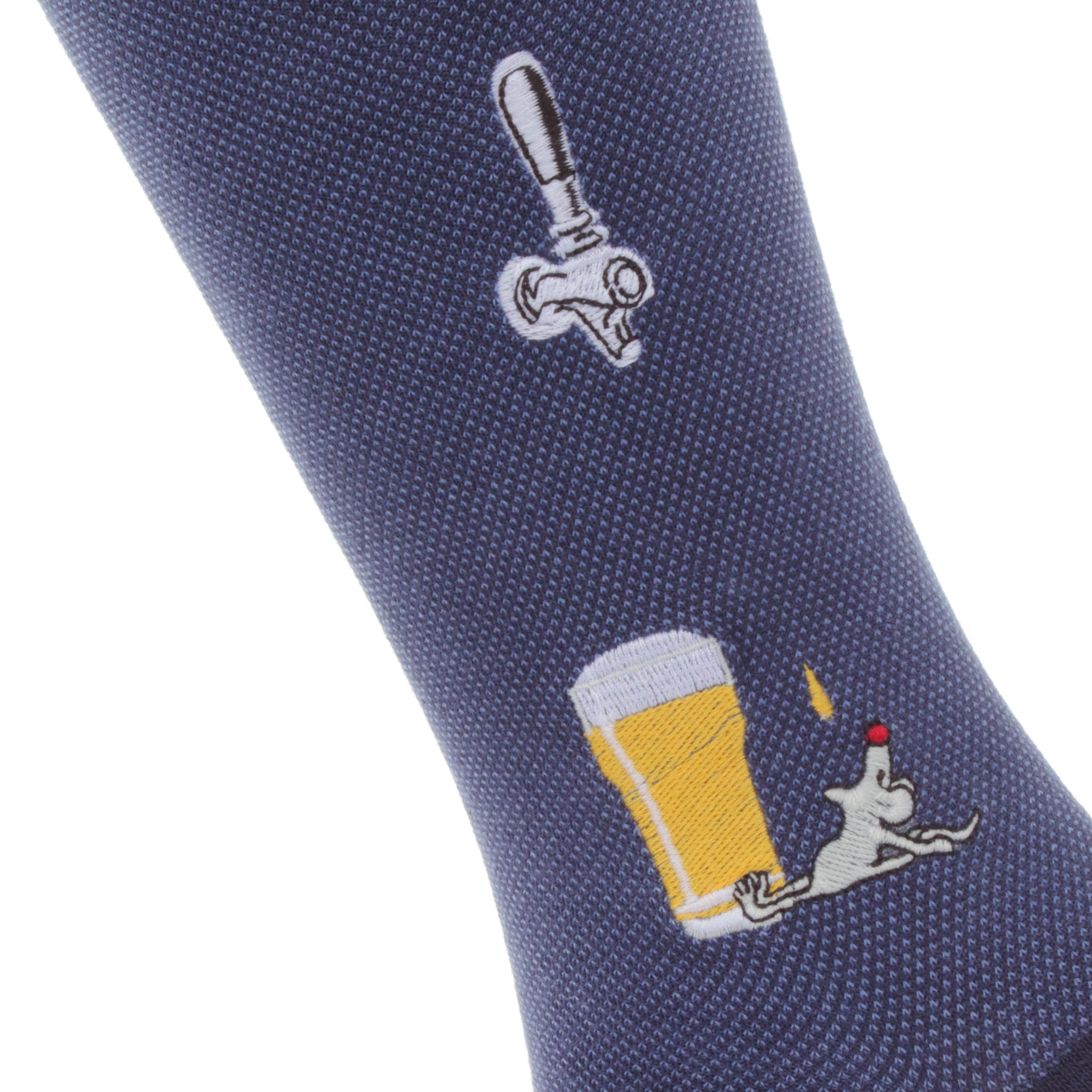 Men's Dark Blue "Happy Hour" Beer Theme Socks by Soxfords