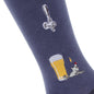Men's Dark Blue "Happy Hour" Beer Theme Socks by Soxfords