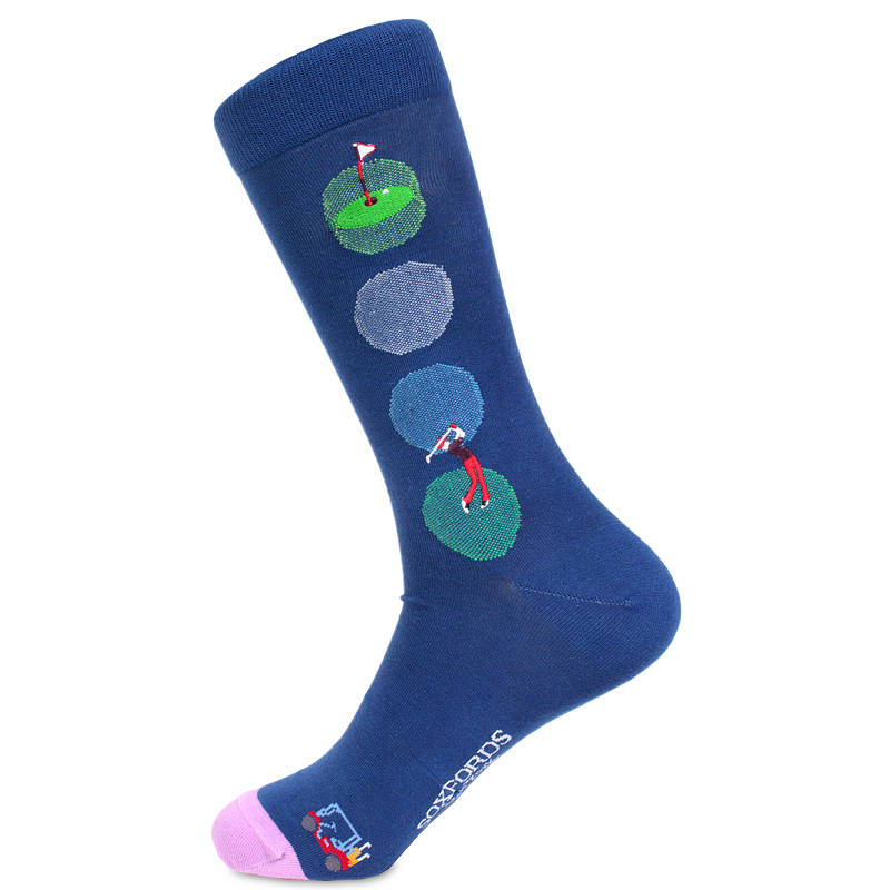Men's Dark Blue "Golf Clap" Socks by Soxfords